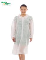 China OEM Knitted Collar Disposable 25gsm Non Woven Lab Coat for sale