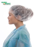 China Disposable Medical Non Woven Bouffant Cap Bouffant Head Cover Surgical Doctor Nurse Hat With Single Elastic for sale