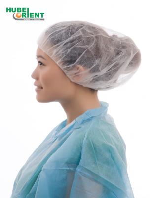 China Disposable Medical Non Woven Bouffant Cap Bouffant Head Cover Surgical Doctor Nurse Hat With Single Elastic for sale