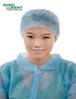 China Medical Disposable Non Woven Round SMS Hair Bouffant Cap Blue for sale