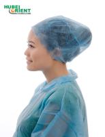 China Medical Disposable Non Woven Round SMS Hair Bouffant Cap Blue for sale