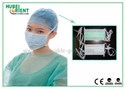 China Breathable Disposable 58gsm 3 Ply Nonwoven Tie On Face Mask for sale