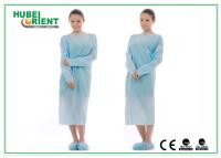 China Waterproof Disposable Long Sleeve Non Woven Polyythene Isolation Gown for sale