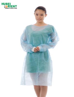 China PP Nonwoven Disposable Visitor Gown 40gsm With Long Sleeve for sale