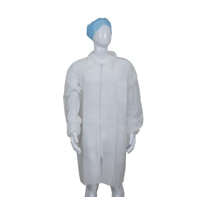 China Antibacterial SMS Disposable Lab Coats With Zip Closure for sale