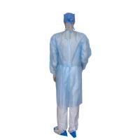 China Certificated CE MDR Disposable Waterproof Medical  PP+PE Isolation Gown With Elastic Or Knitted Wrist for sale