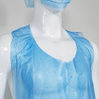 China Disposable Kitchen Use PE Plastic Apron Waterproof Oil Proof Without Sleeves for sale