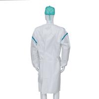 China Disposable PP PE Isolation Gown With Knitted Wrist for sale