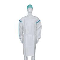 China Disposable PP PE Isolation Gown With Knitted Wrist for sale