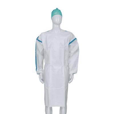 China Disposable PP PE Isolation Gown With Knitted Wrist for sale