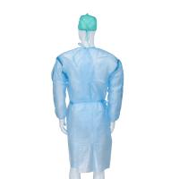 China Disposable PP PE Isolation Gown With Knitted Wrist for sale