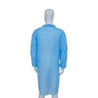China Korean / Knitted / Shirt Collar Disposable Lab Coats With Velcros Closure for sale