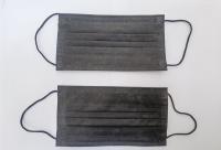 China Type IIR 17.5x9.5cm Black Medical Disposable Face Mask With Earloop for sale