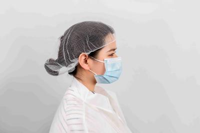China Anti Dust Disposable Nylon Honeycomb Hairnet With Latex Free Elastic rubber for sale