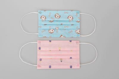 China 14.5x9.5cm Disposable Kid Face Mask Nonwoven Cute Cartoon for sale