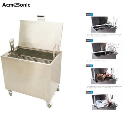 China Industrial Heated Soak Tank 168L-483L Stainless Steel Cleaning System for Kitchen Equipment Oil Grease Removal for sale