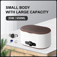 China 220V Ultrasonic Jewelry Cleaner 650ml 35W with Digital Timer for Watches Eyeglasses and Delicate Items for sale