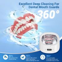 China Ultrasonic Cleaner with UV LED Light 600ml Capacity 42kHz Frequency for Dentures Jewelry Dental Appliances for sale