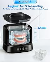 China 45kHz Ultrasonic Retainer Cleaner with UV-C Sterilization and 320ml Large Capacity for Dentures and Aligners for sale