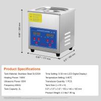 China Professional 2L Digital Ultrasonic Cleaner with 40kHz Frequency and 150W Heating Power for sale