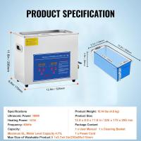 China 6L Capacity 40kHz Digital Ultrasonic Cleaner with 300W Heating Power for Industrial Parts and Jewelry for sale