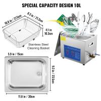 China 10L Capacity Stainless Steel Tank Digital Ultrasonic Cleaner with 40kHz Frequency for Industrial and Jewelry Cleaning for sale