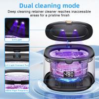 China Ultrasonic Retainer Cleaner Machine Sonic Dental Cleaning Machine for Dentures, Aligners, Braces, Mouth Guards, Jewelry, Portable 30W/45kHz (Black) for sale