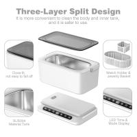 China 800ML 45KHz Ultrasonic Cleaner with 4 Cleaning Modes and 2 Baskets for Jewelry Dentures Glasses for sale
