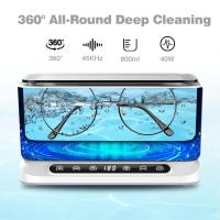 China 800ML 45KHz Ultrasonic Cleaner with 4 Cleaning Modes and 2 Baskets for Jewelry Dentures Glasses for sale