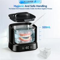 China 45kHz Ultrasonic Retainer Cleaner with UV Sterilization and 320ml Large Capacity for Dentures and Aligners for sale