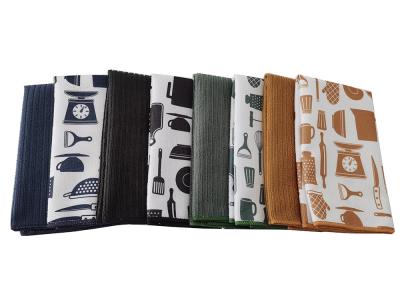 China Kitchen  Dish Cloths Stock Designs Microfiber Printed Tea Towel for sale