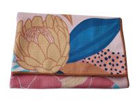 China Microfiber Custom Printed Sand Free Beach Towel Waffle Fabric for sale