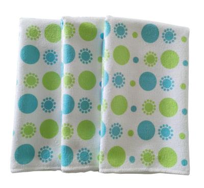 China Kitchen Tea Towel Dish Cloths Microfiber Printed Plain Solid Color for sale