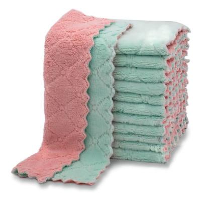 China Absorbent Dish Cloths Microfiber Cleaning Cloths Water Absorption Kitchen Towel for sale