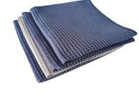 China Water Absorbent Waffle Weave Kitchen Towel Dish Cloths Navy Color for sale
