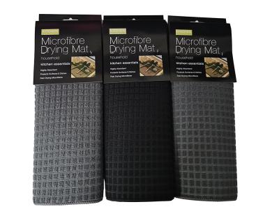 China Eco Friendly Kitchen Dish Drying Mat Microfiber With Sponge For Kitchen Dish Mat for sale