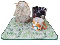 China Kitchen Dish Drying Mat Heat-Resistant Printed Rack Microfiber Polyester for sale