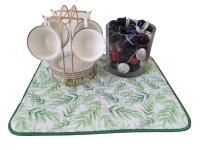China Kitchen Dish Drying Mat Heat-Resistant Printed Rack Microfiber Polyester for sale