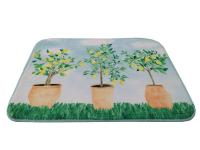 China 18x24inch Reversible Lemon Printing Microfiber Drying Mat Countertop Drying for sale