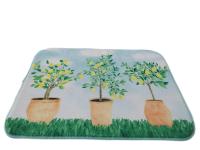 China Floral Printing 16x24inch Decorative Microfiber Dish Drying Mat for sale