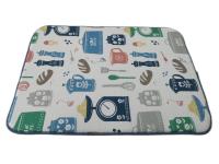 China Household Sink  Washable Printing Dish Drying Mat 38x50cm Microfiber for sale