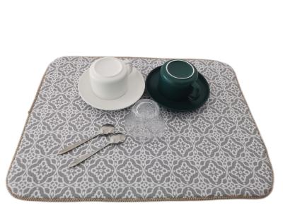 China Washable 100% Polyester Dish Drying Mat Absorbent Dish Drainer Mat for sale