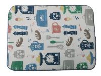 China Household Sink  Washable Printing Dish Drying Mat 38x50cm Microfiber for sale