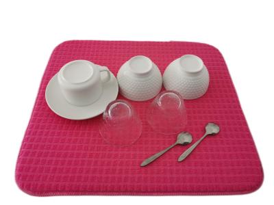 China Absorbent Kitchen Microfiber Dish Drying Mat Solid Colors for sale