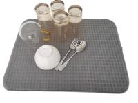 China Gray Polyester Microfiber Dish Drying Mat For Dining Table for sale