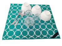 China 220gsm Fabric Dish  Drying Mat For Kitchen Counter Rack Pad Green Printing for sale