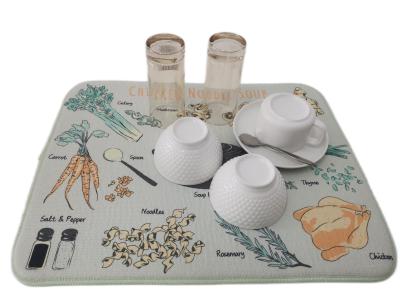 China High Absorbent Polyester Microfiber Dish Drying Mat for sale