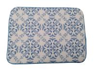 China Reversible  Blue Microfiber Dish Drying Mat For Bottles  Pans Dishes for sale
