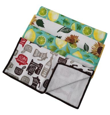 China All Polyester Kitchen Microfiber Dish Towel Cleaning Cloth for sale