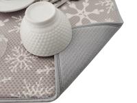 China Round Corner Reversible Table Microfiber Dish Drying Mat Gray Printing for sale